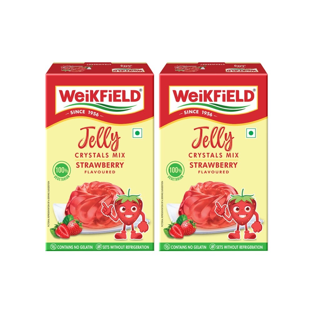 Weikfield Strawberry Jelly Crystal Dessert Mix - Pack of 2 Price - Buy ...