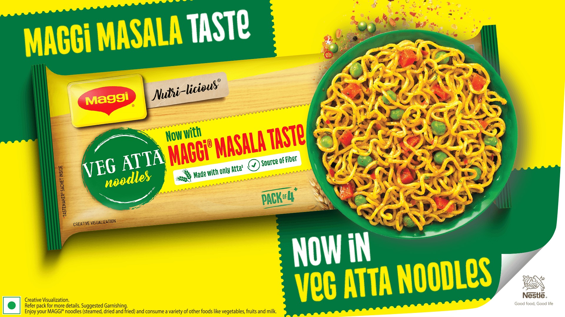 Maggi Nutrilicious Veg Atta Noodles Made with Only Atta Flour Price ...