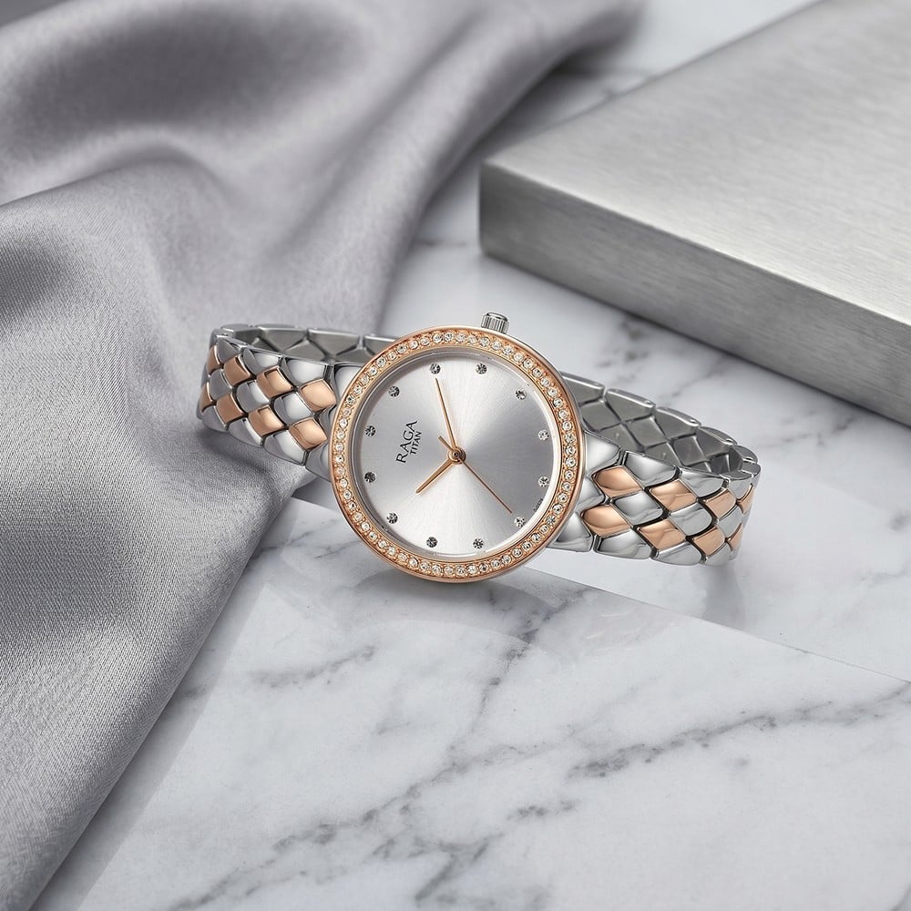 Titan Raga Watch (Quartz, Two Toned, Mesh Metal/Milanese) Price - Buy ...