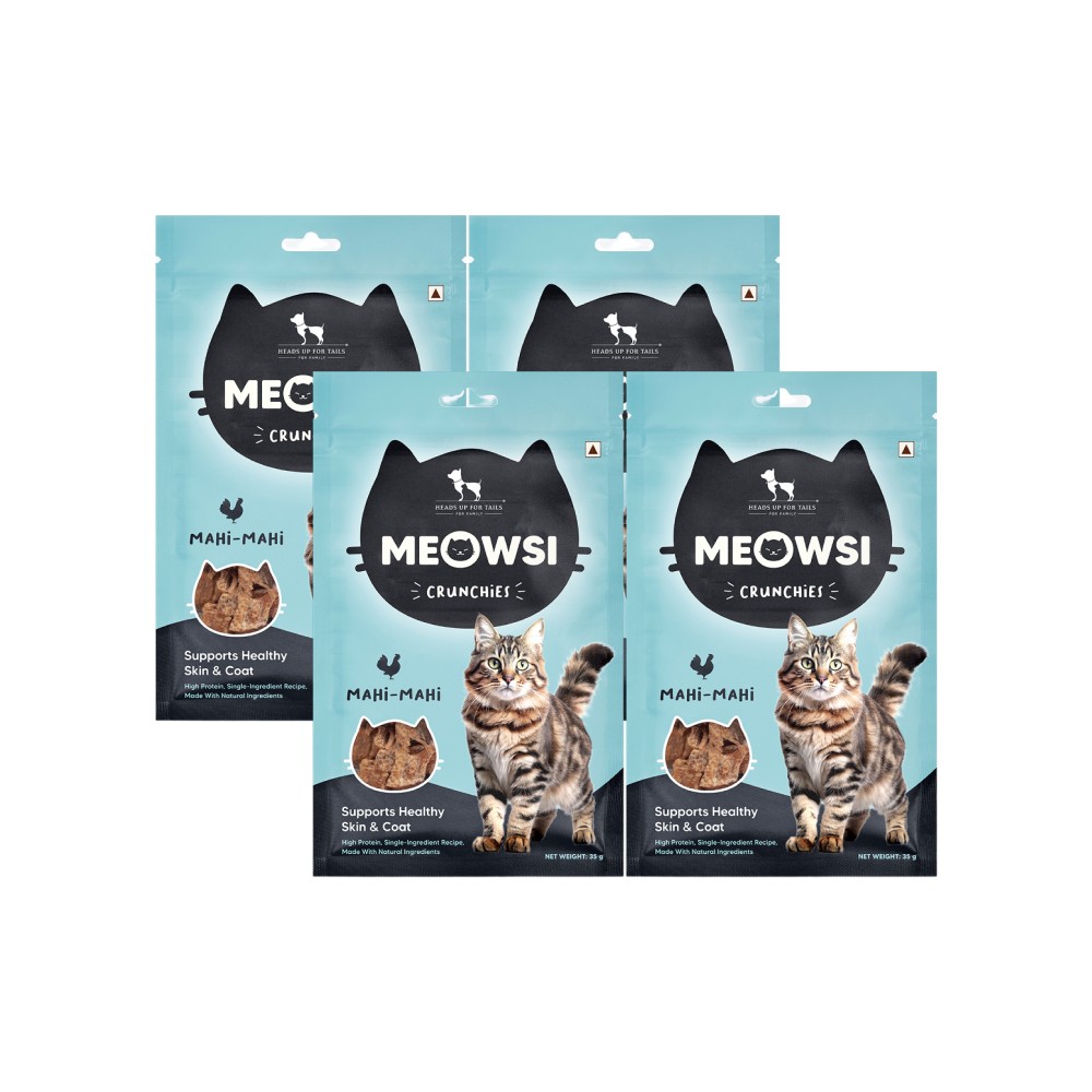 HUFT Meowsi Mahi Mahi Fish Crunchies Crunchy Cat Treat - Pack of 4 ...