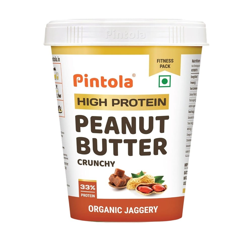 Pintola High Protein Organic Jaggery Crunchy Peanut Butter Price - Buy ...