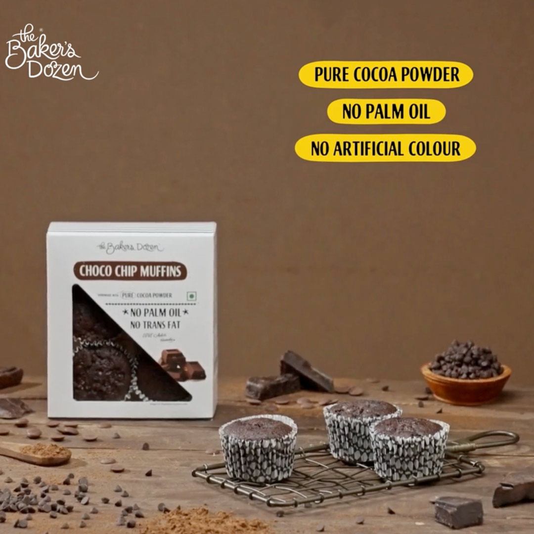 The Baker's Dozen Choco Chip Chocolate Muffin No Palm Oil, No ...
