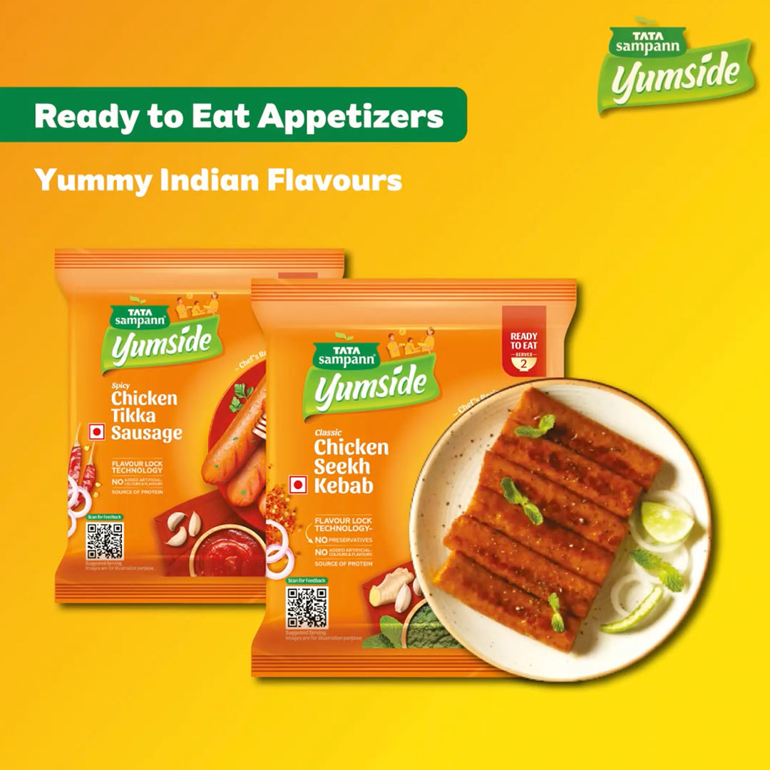 Tata Sampann Yumside Classic Chicken Seekh Kebab Price - Buy Online at ...