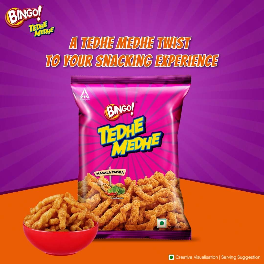 Bingo Tedhe Medhe Masala Tadka Crisps Price - Buy Online at ₹17 in India