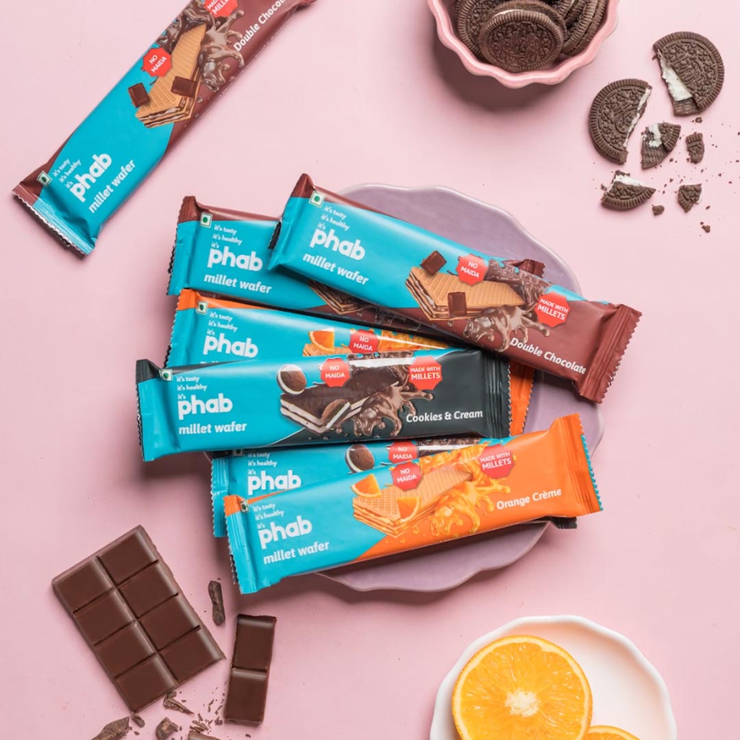 Phab Bajra Millet Crunchy Wafers Biscuit - Cookies & Cream Price - Buy ...