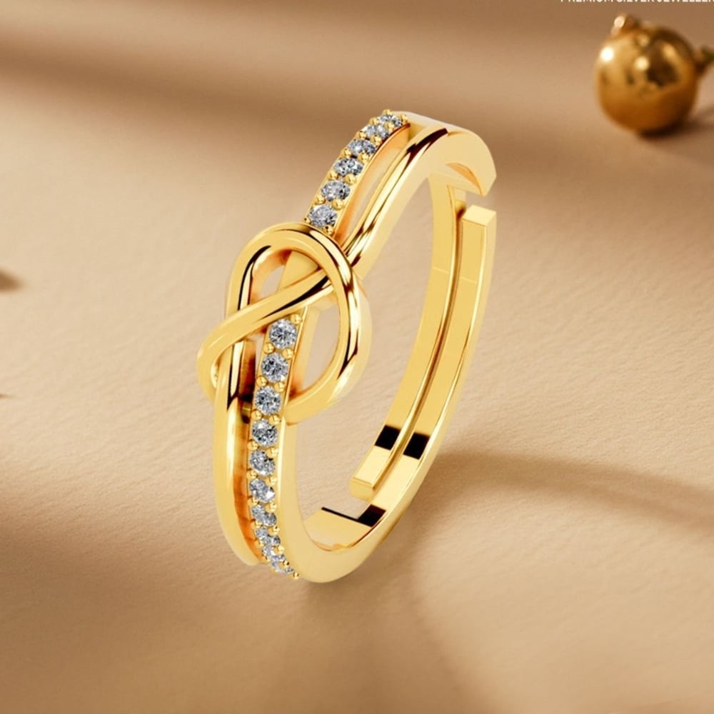 Miss Highness Knot Design Adjustable Ring (Golden) Price - Buy Online ...