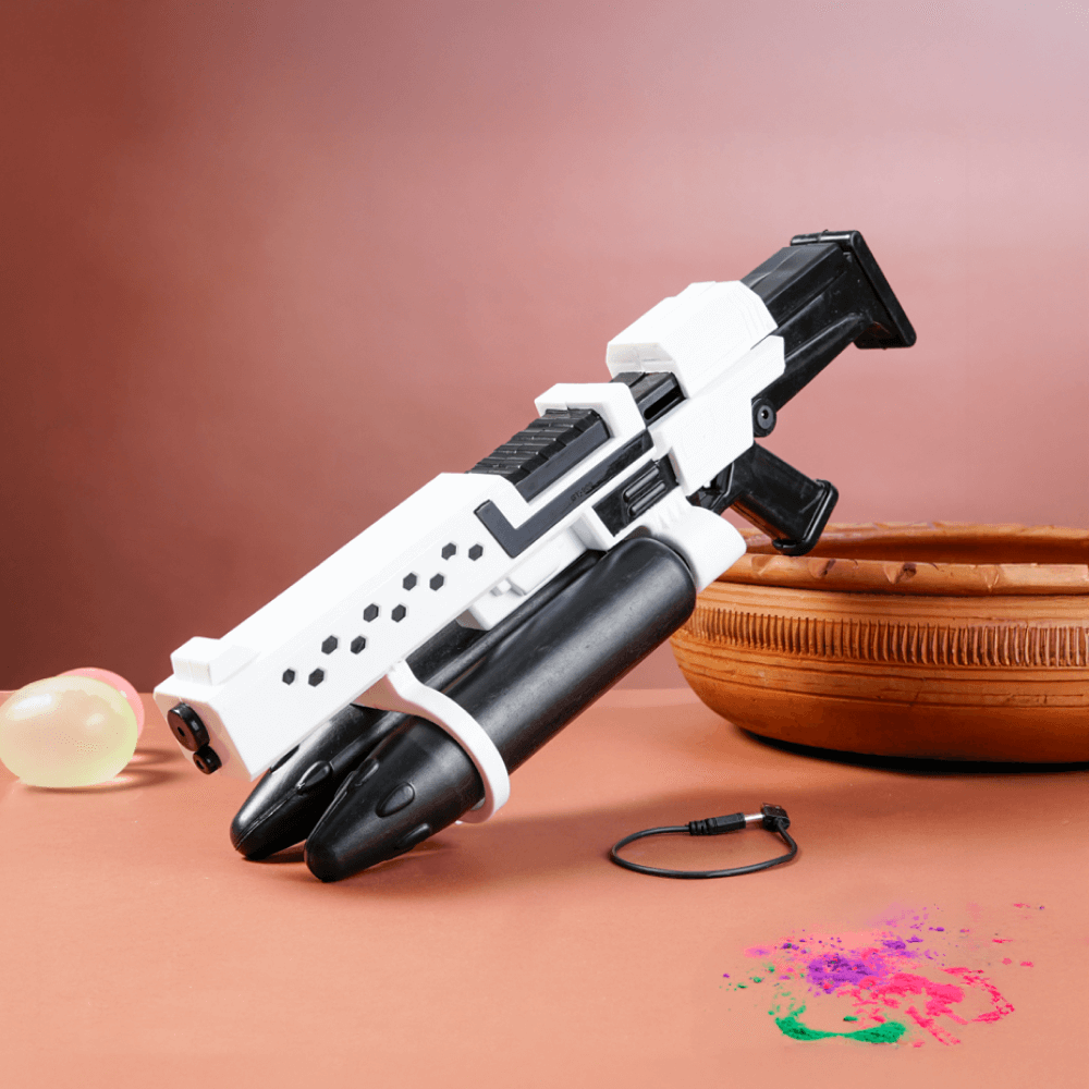 Electric Gun Pichkari (Black & White) by Gudiya Toys Price - Buy Online ...