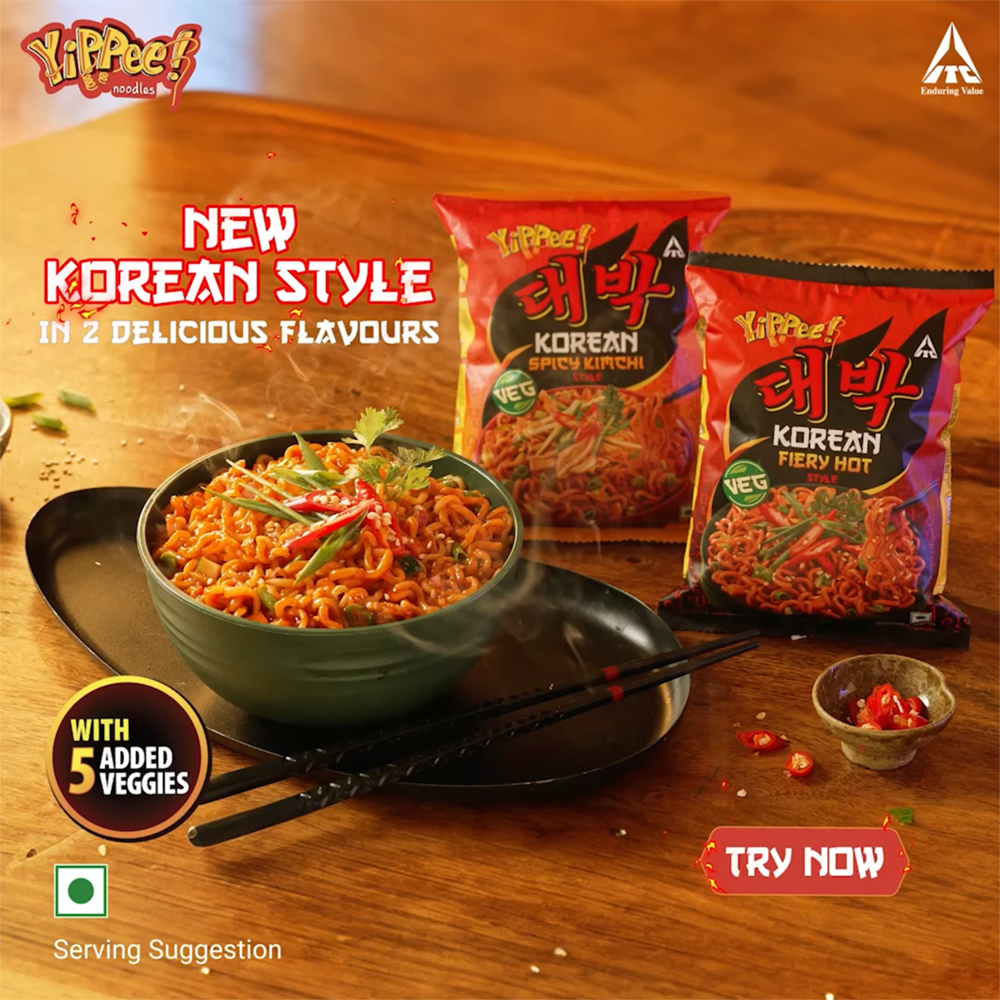 Yippee Korean Fiery Hot Style Veg Noodles Price - Buy Online at ₹31 in ...
