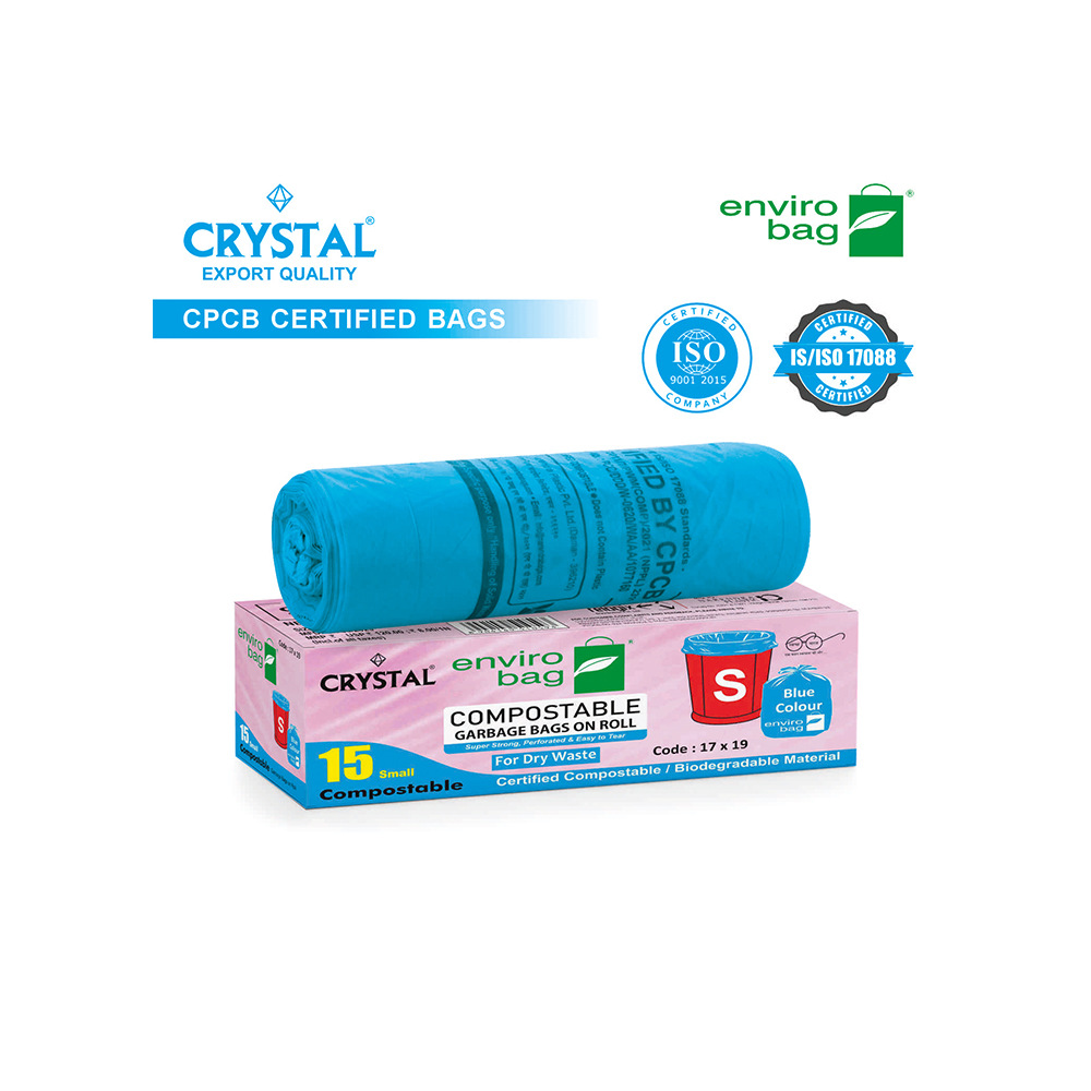 Crystal Compostable Garbage Bag (Small, Blue) Price - Buy Online at ₹78 ...