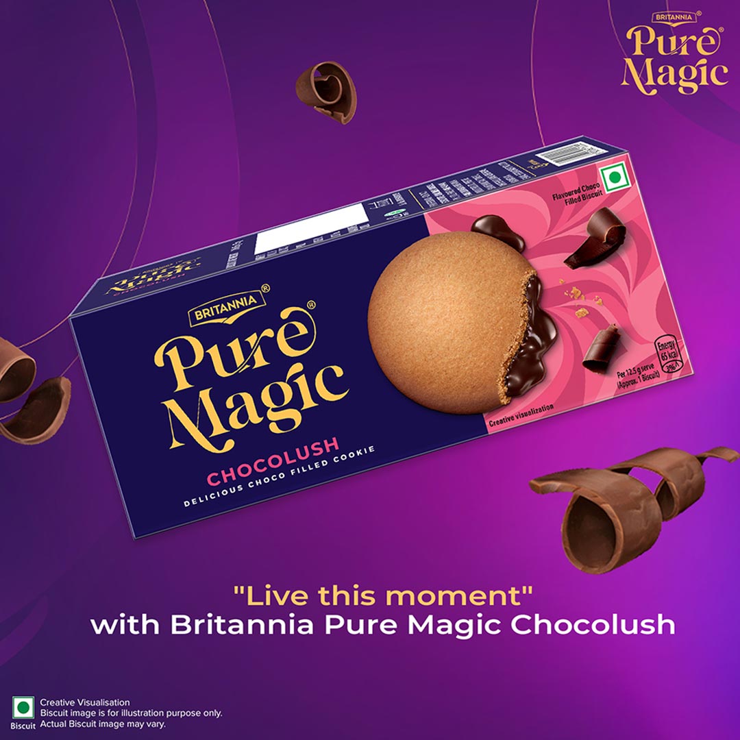 Britannia Pure Magic Chocolush Choco Filled Cookies (69 g) Price - Buy ...