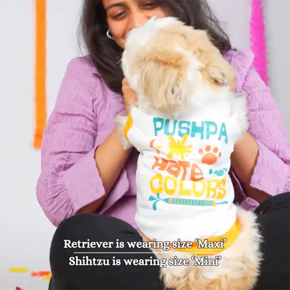 Pet Set Go Holi Special Dog T-Shirt (White) Price - Buy Online at Best ...