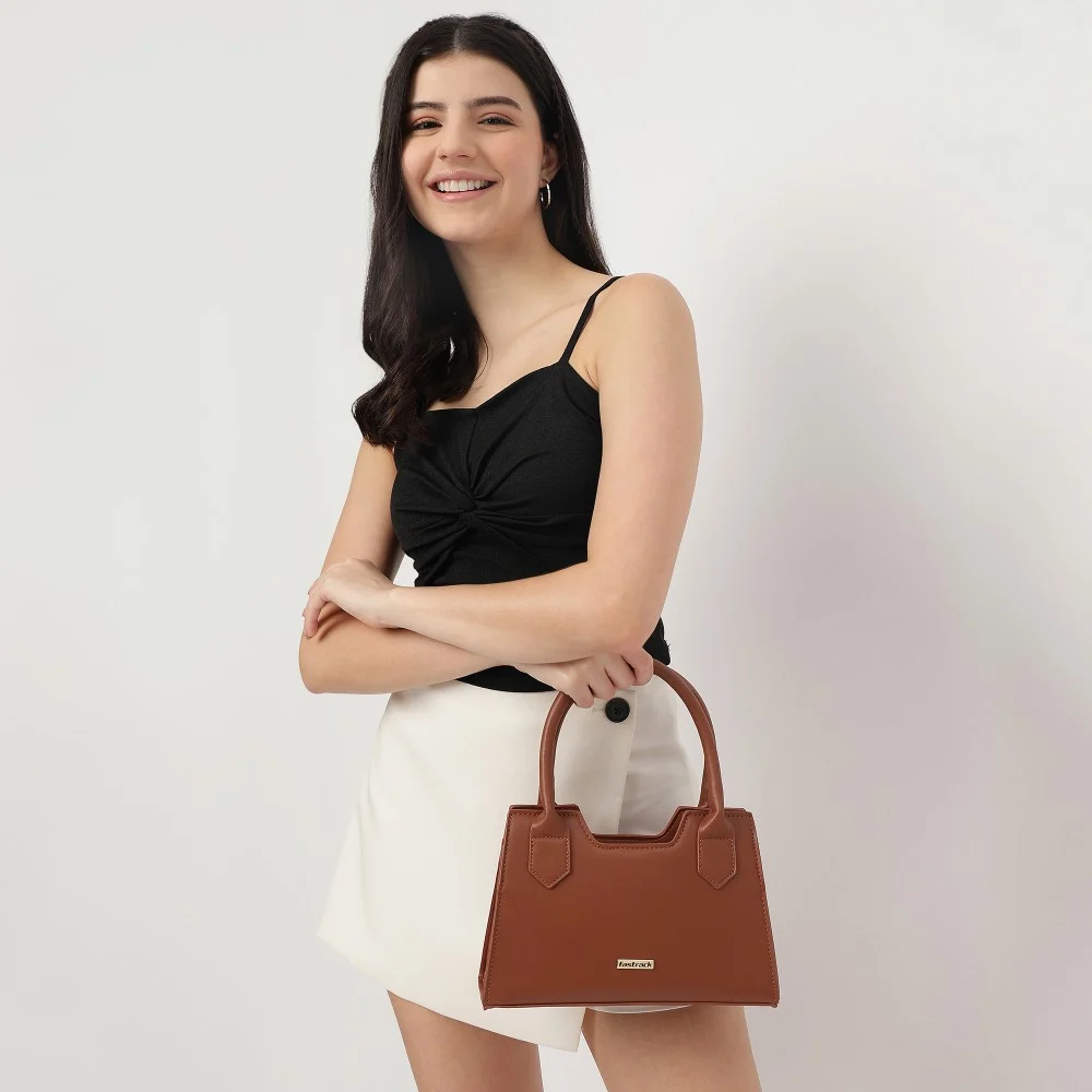 Fastrack Bags Women's PU Structured Solid Sling Bag (Brown) Price - Buy ...