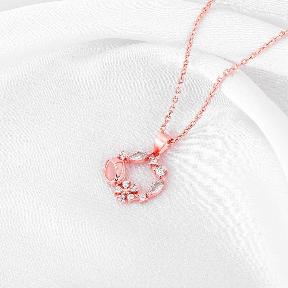 GIVA Rose Gold Drop Wreath Pendant with Chain (Rose Gold) Price - Buy ...