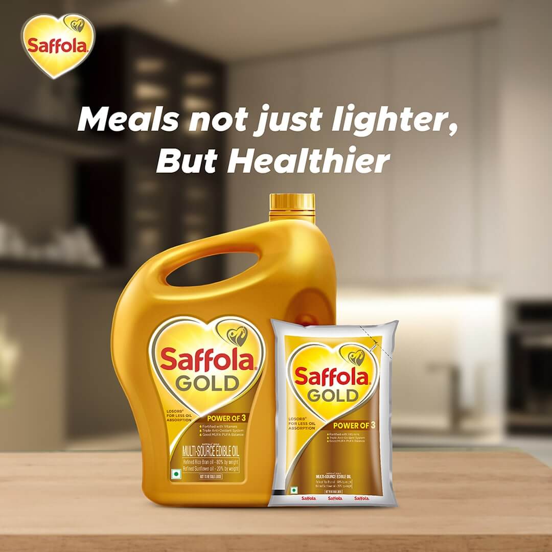 Saffola Sunflower and Rice Bran Blended Cooking Oil - Free 1 l Pouch ...