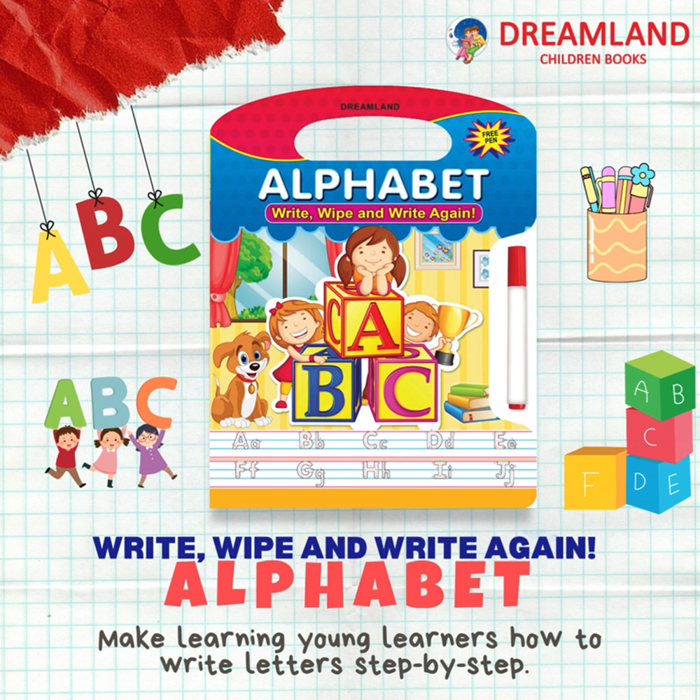 Write & Wipe Alphabet Kid Activity Book with Pen Price - Buy Online at ...