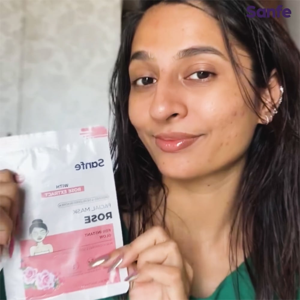 Sanfe Instant Glow Rose Sheet Mask Price - Buy Online at ₹44 in India